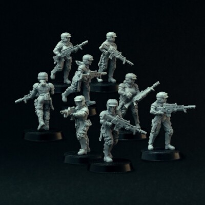 Female Soldiers Miniatures, sci-fi grimdark Guard Girls or Imperial ...