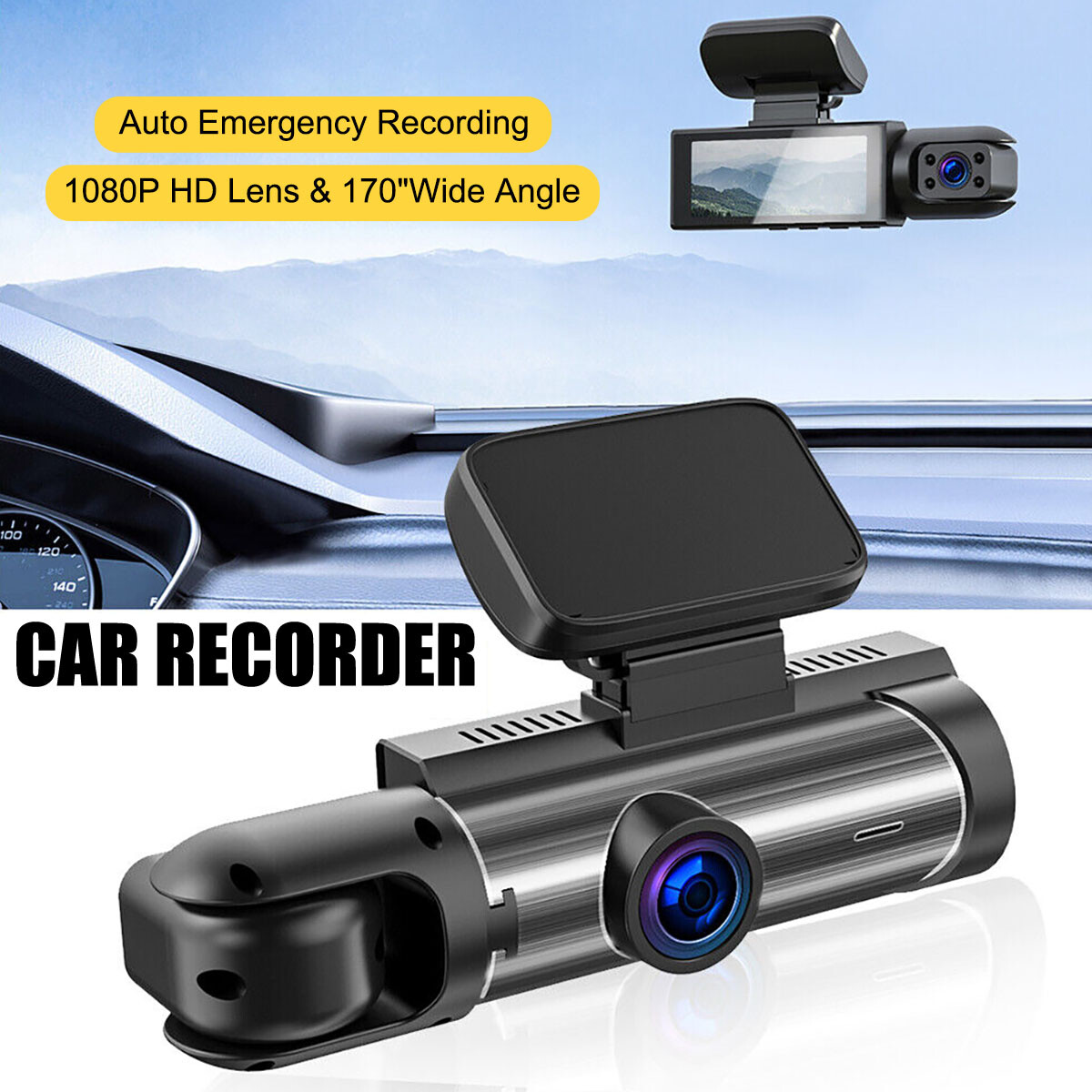 HD Night Vision Dash Cam 1080P Dual Lens Car DVR Recorder Front ...