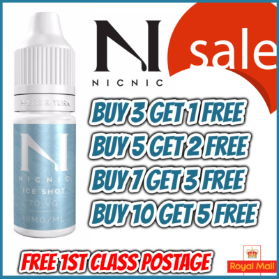 Nic Nic Ice Shot NICNIC 70VG 18mg 10ml Nicotine Shots E liquid Vape ...