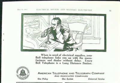 1914 American Telephone & Telegraph Co Bell Long Distance AT&T Photos ...