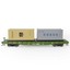 HO Scale 1:87 52ft Flat Car with 40ft Shipping Container Freight Car ...
