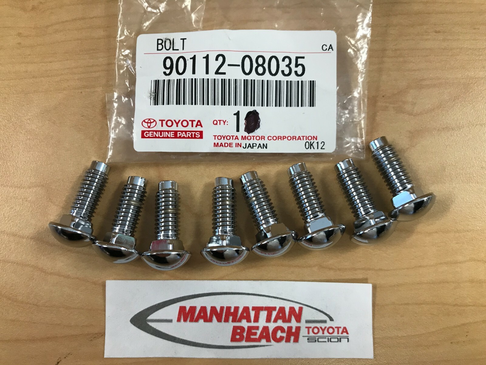 84-95 4RUNNER 79-95 TRUCK GENUINE TOYOTA CHROME BUMPER BOLTS (QT=8 ...
