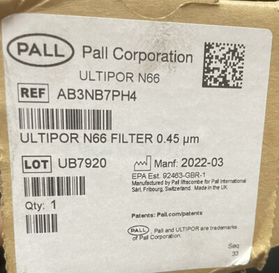 PALL Ultipor N66 Filter 0.45 AB3NB7PH4 | eBay