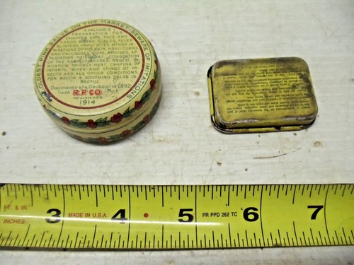 Pr. Old Vintage Tins Anacin Aspirin Pill Box & Smith Salve Rose Bud ...