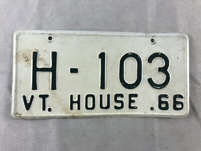 Vintage 1966 Vermont House of Representative License Plate H-103 VT ...