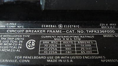 GE THFK236F000 225AF, 125AT, Three Pole | eBay