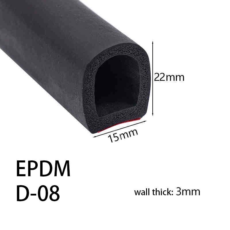 EPDM Rubber D-shaped Sealing Strip Self Adhesive Hollow Foam Rubber ...