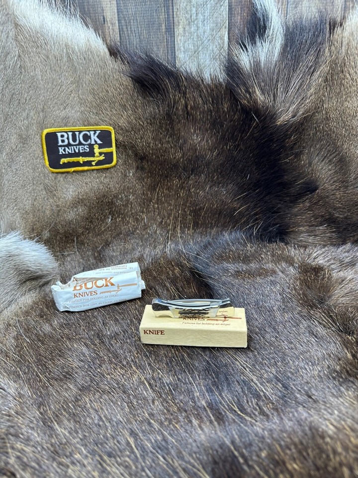 Vintage Buck 505 Knight With Stag Handles & Leather Sheath Mint Box ...