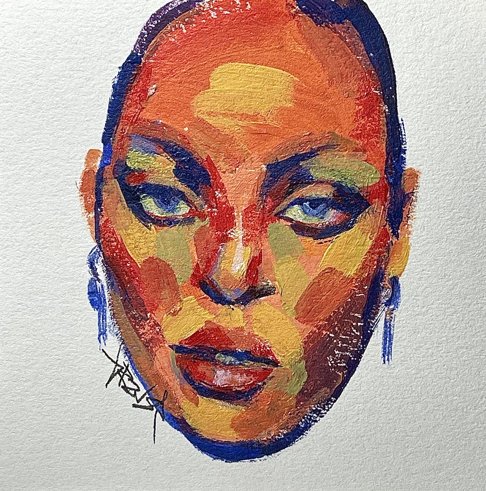 ORIGINAL Abstract Figurative Acryl Porträt Gemälde Portrait Painting ...