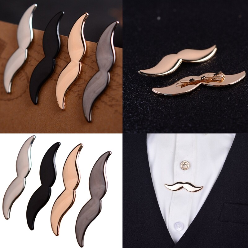 Men Wedding Business Suit Tie Moustache Decor Tie Bars Pin Clasp ...