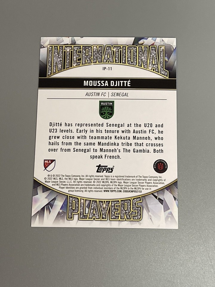 Moussa Djitte 2022 Topps MLS International Players Rookie RC IP-11 ...