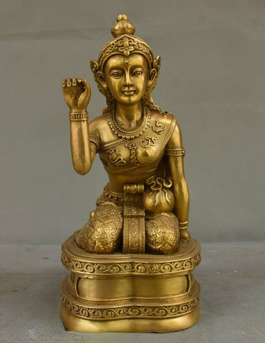 9.05" Rare Thailand Buddhism Brass Wealth Mammon God Lucky Joss Buddha ...