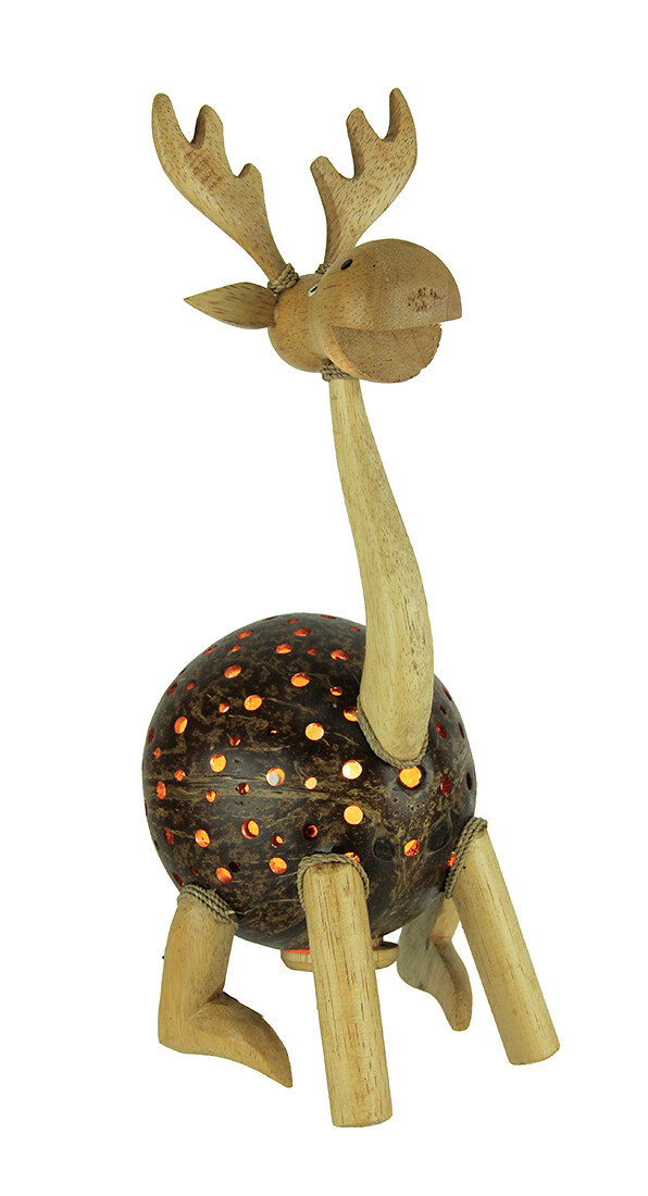 Scratch & Dent Rustic Moose Wood and Coconut Shell Statue | eBay