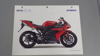 Yamaha 2004 YZF-R1 YZF R1 Dealers Sales Specifications Chart Data Sheet ...