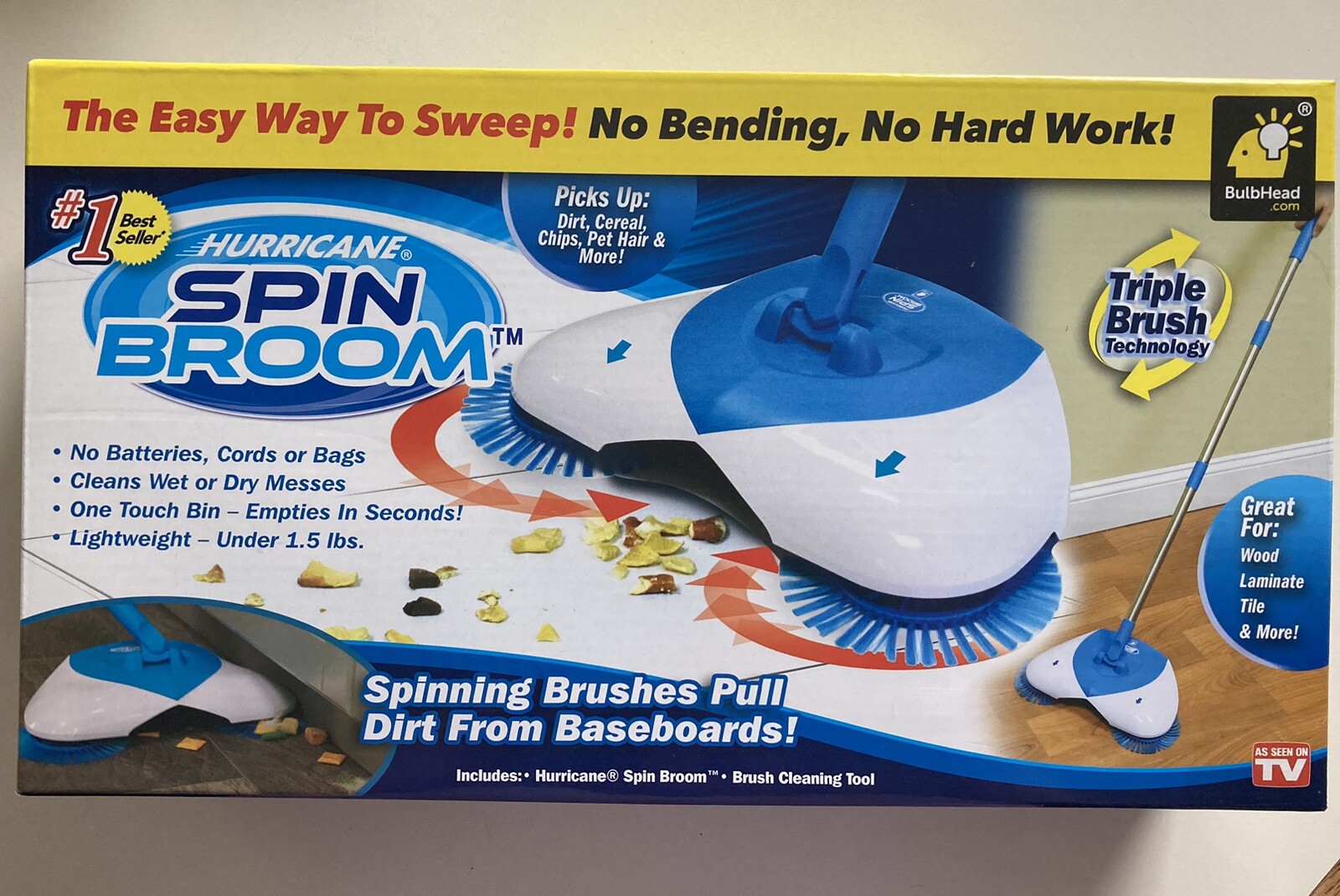 Spin Broom As Seen On TV #1 Best Seller Triple Brush Technology New In ...
