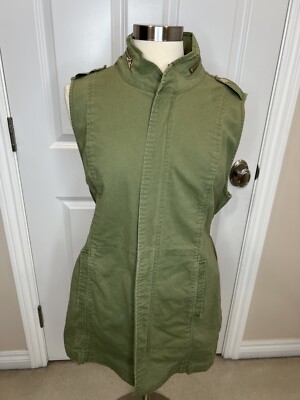 Cabi Women’s M Explorer Green Zippered Utility Vest With Pockets ...