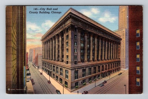 Chicago, IL-Illinois, City Hall County Building Antique c1950, Vintage ...