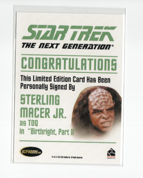 Star Trek The Next Generation Portfolio Print S1 Auto Sterling Macer Jr ...