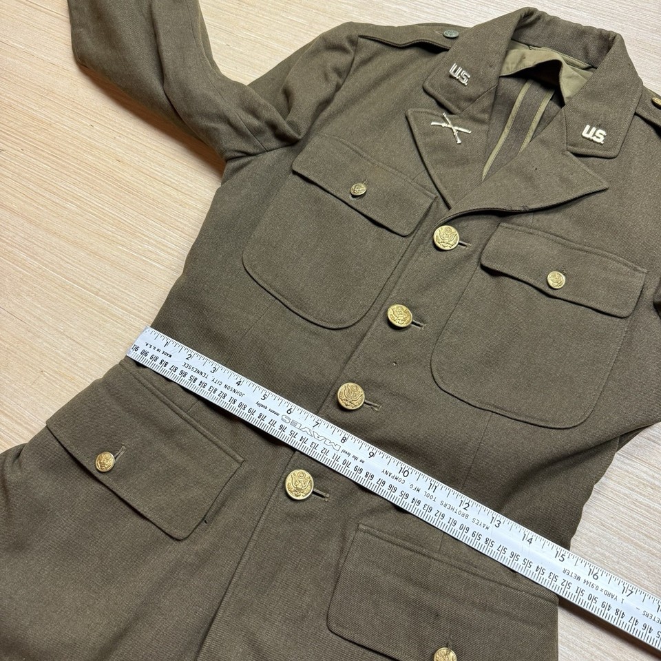 Men's Vtg WWII US Army Air Force Uniform Wool Tunic Jacket Size 35 R ...