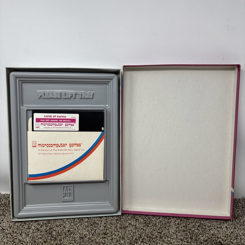 Lords of Karma Avalon Hill Microcomputer Games 1980 Atari 800 Floppy ...