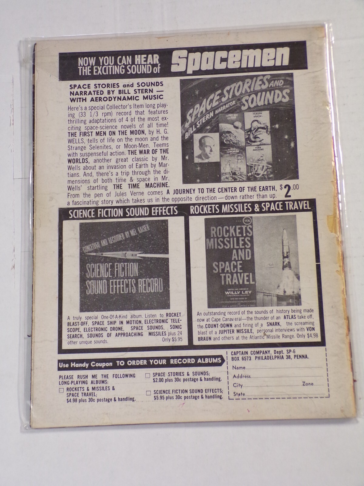 Spacemen No 2, September 1961 Space Movie Previews, H.G. Wells ...