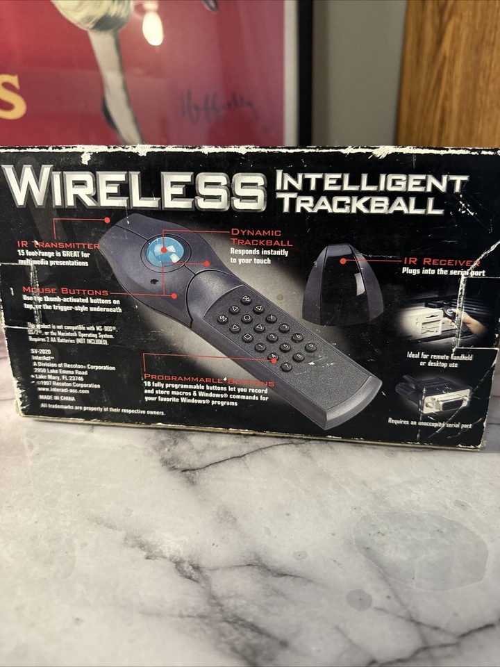 InterAct Wireless Intelligent Trackball mouse RS232 18 Button Remote SV ...