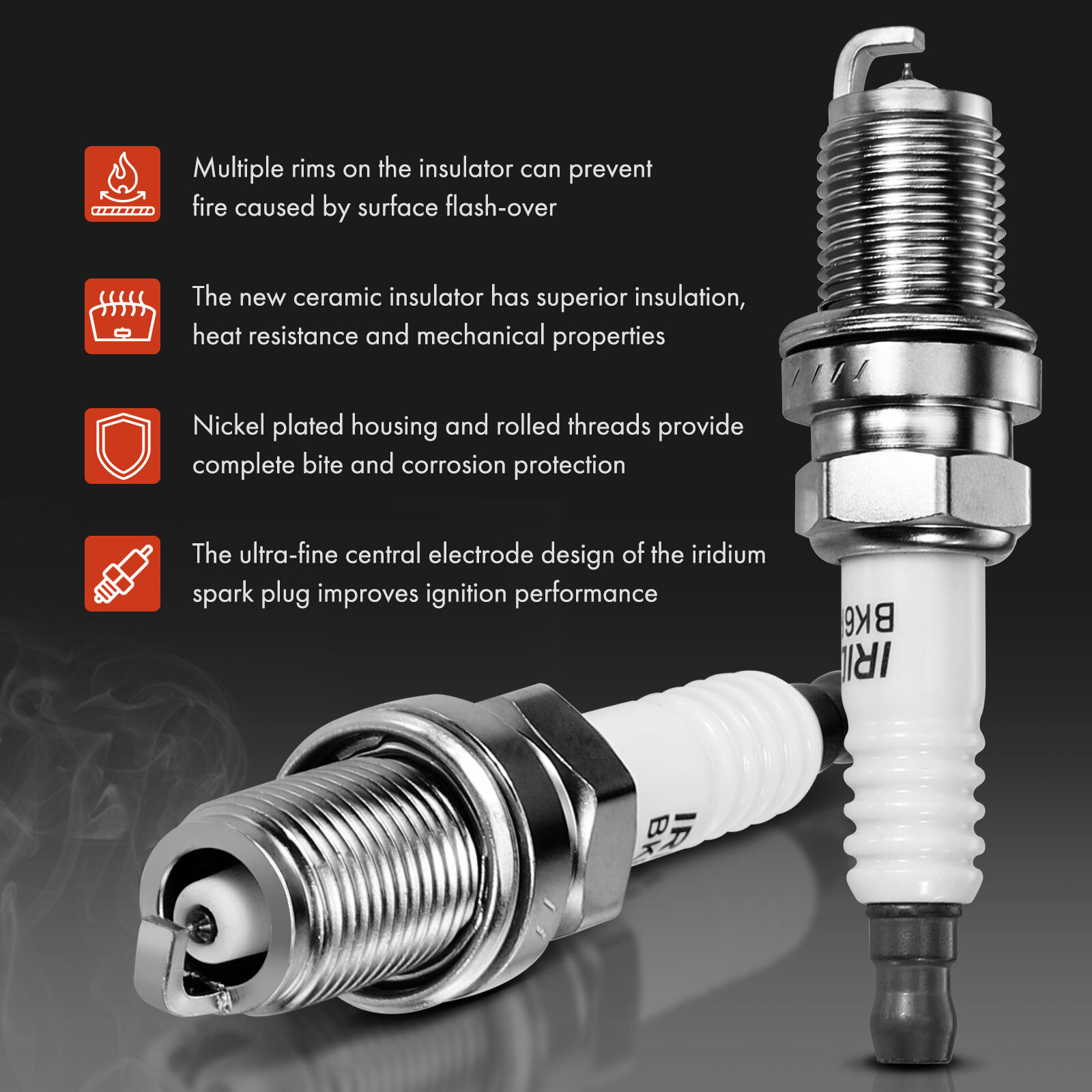 8x Red Ignition Coils & 16x Iridium Spark Plugs for Jeep Grand Cherokee ...