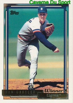 621 DAN GAKELER TIGERS TOPPS GOLD WINNER BASEBALL CARD 1992 | eBay