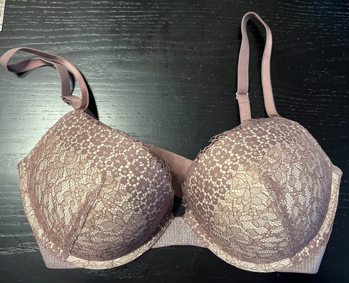 Victoria’s Secret Push Up Bra 36D. Lace With Sparkle Band. Mauve In ...