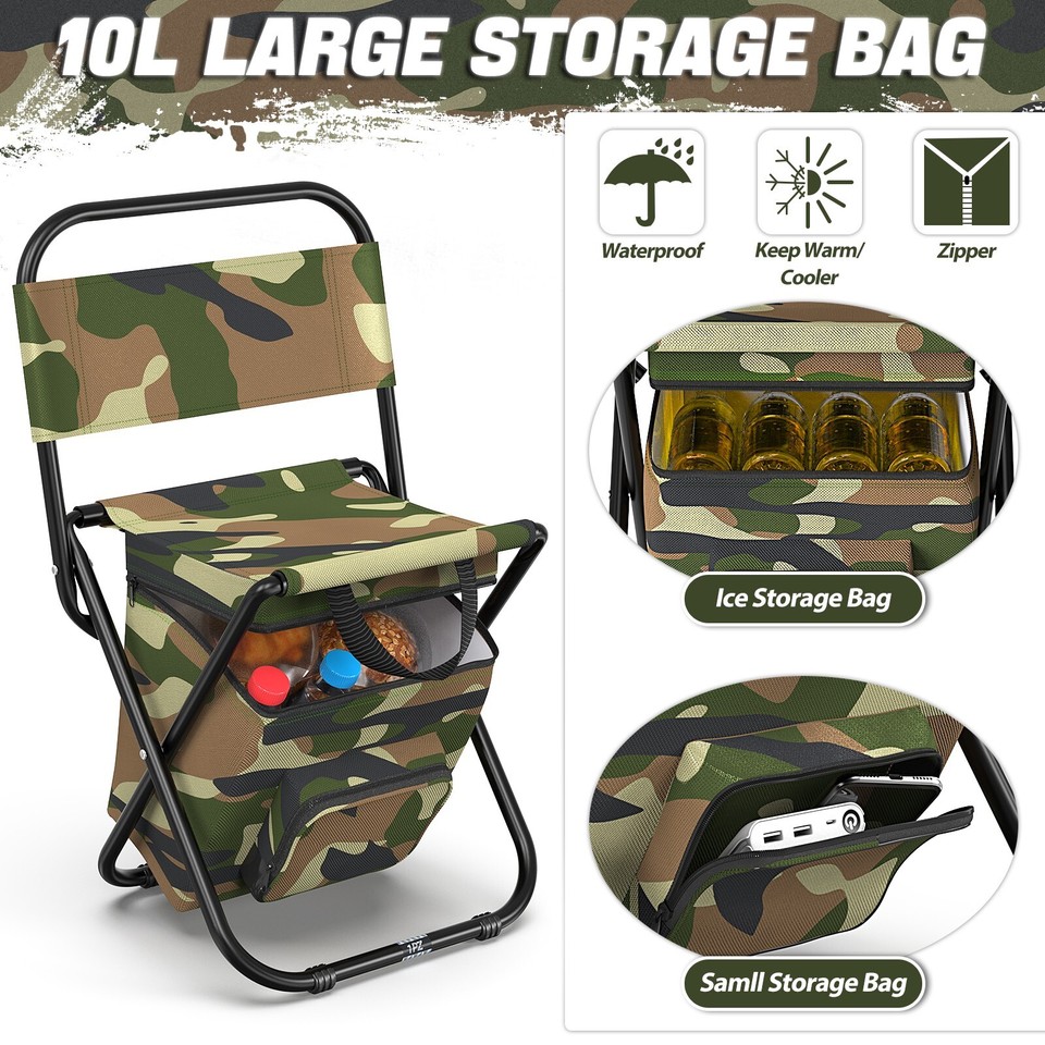 Folding Stool Backpack Portable Camping Hunting Fishing Chair with ...
