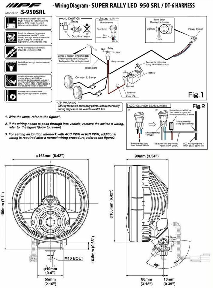 IPF Super Rally LED 950 SRL Off-Road Heavy-Duty Lamps Fog Lights 4x4 ...