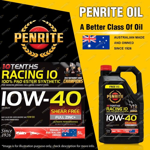 Penrite 10 Tenths RACING 10W-40 100% PAO & ESTER Engine Oil Premium ...