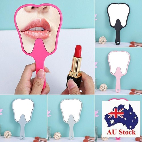 Tooth Shaped Handheld Mirror PVC Dental Mirrors Universal Makeup Mirror ...