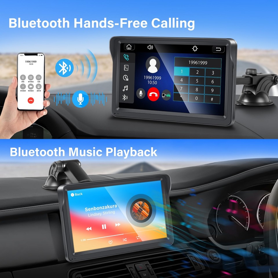 Apple Car Play Screen Newest Portable Wireless Apple Carplay & Android ...