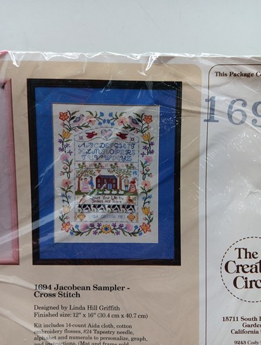 The Creative Circle 1694 Jacobean Sampler 12x16 Alphabet Colonial ...
