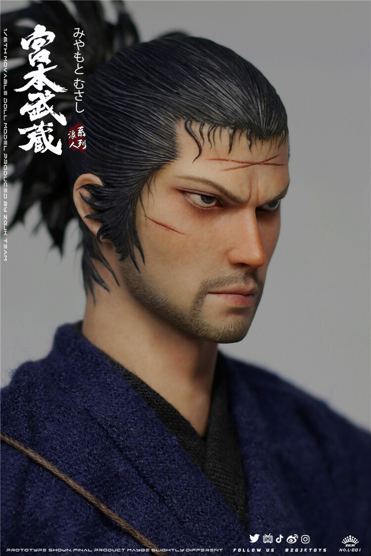 ZGJKTOYS Miyamoto Musashi Ronin 12in Action Figure Samurai Doll Model L ...
