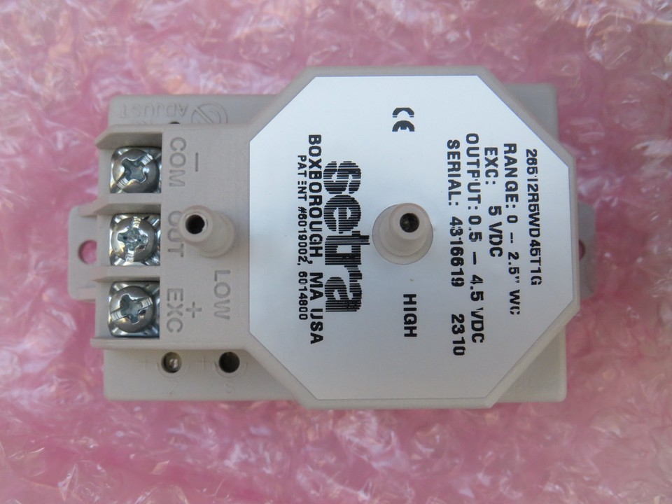 Setra Low pressure sensor transducer 2.5 "WC 5VDC Model 265 ...