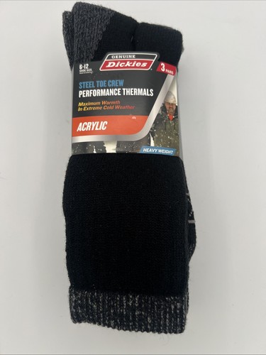 5 NWT Dickies Steel Toe Heavy Acrylic Blend Thick Thermal Crew Socks Sz ...