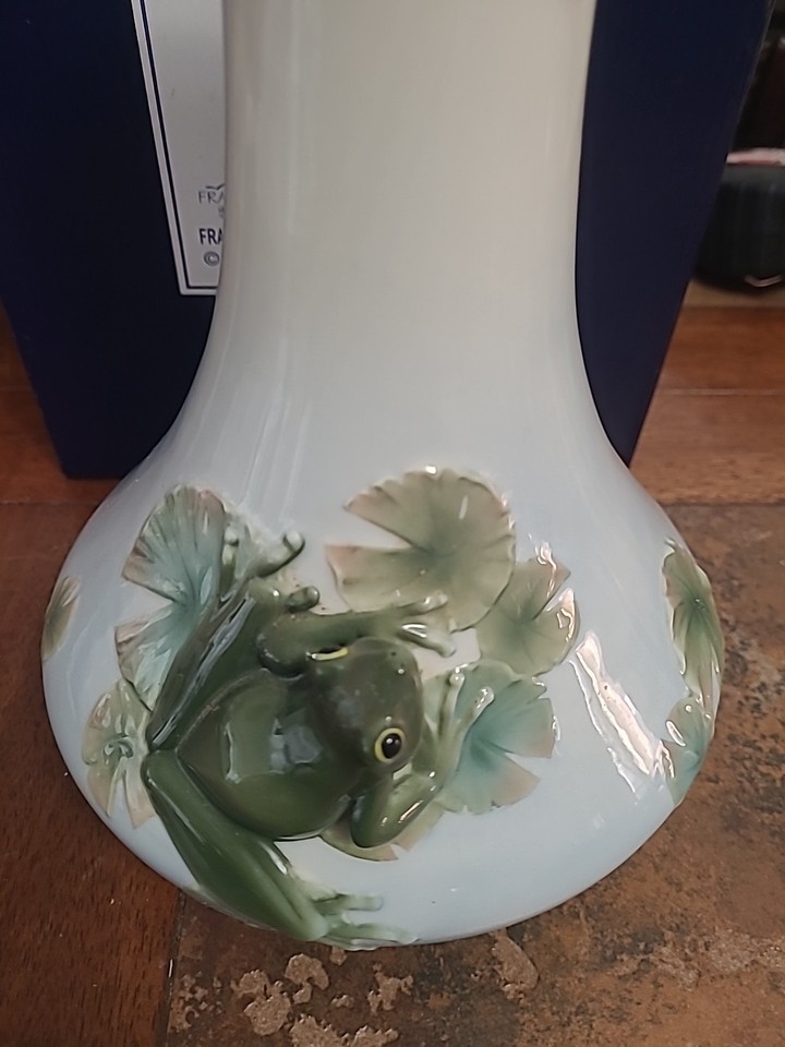 RARE FRANZ AMPHIBIA COLLECTION FROG PORCELAIN VASE 3D MINT FZ00014 | eBay