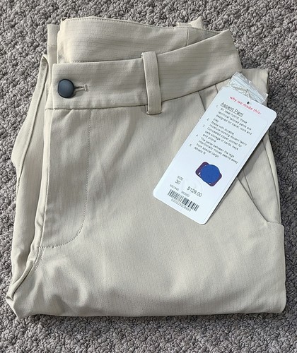 Brand New LULULEMON Mens Ascent Pants Light Beige/Khaki Waist 30 Inseam ...