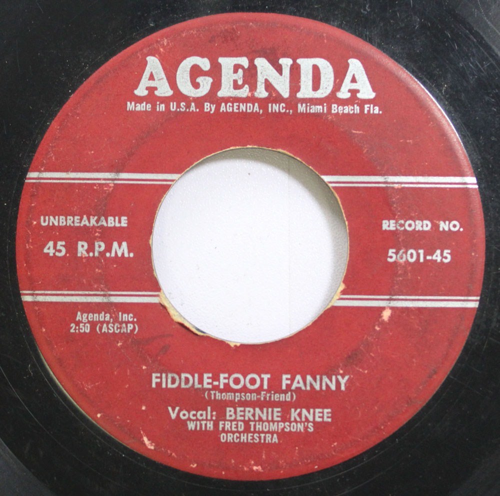 Hear! Pop 50S Rare 45 Bernie Knee - Fiddle Foot Fanny / Love Burns High ...