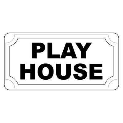 Play House Black Retro Vintage Style Metal Sign - 8 In X 12 In With ...