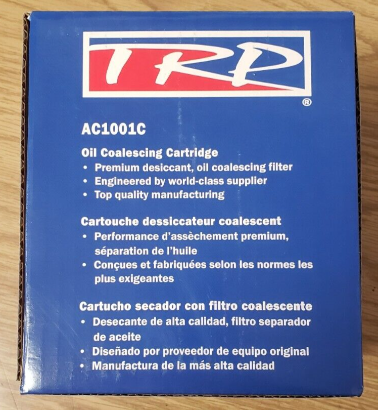 TRP BRAND ~ OIL COALESCING CARTRIDGE ~ AC1001C ~SHOULD CHANGE TWICE A ...