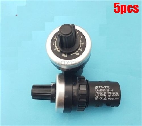 5Pcs 10K Potentiometer 22Mm Panel Mount Vfd For Variable Speed Drive ...