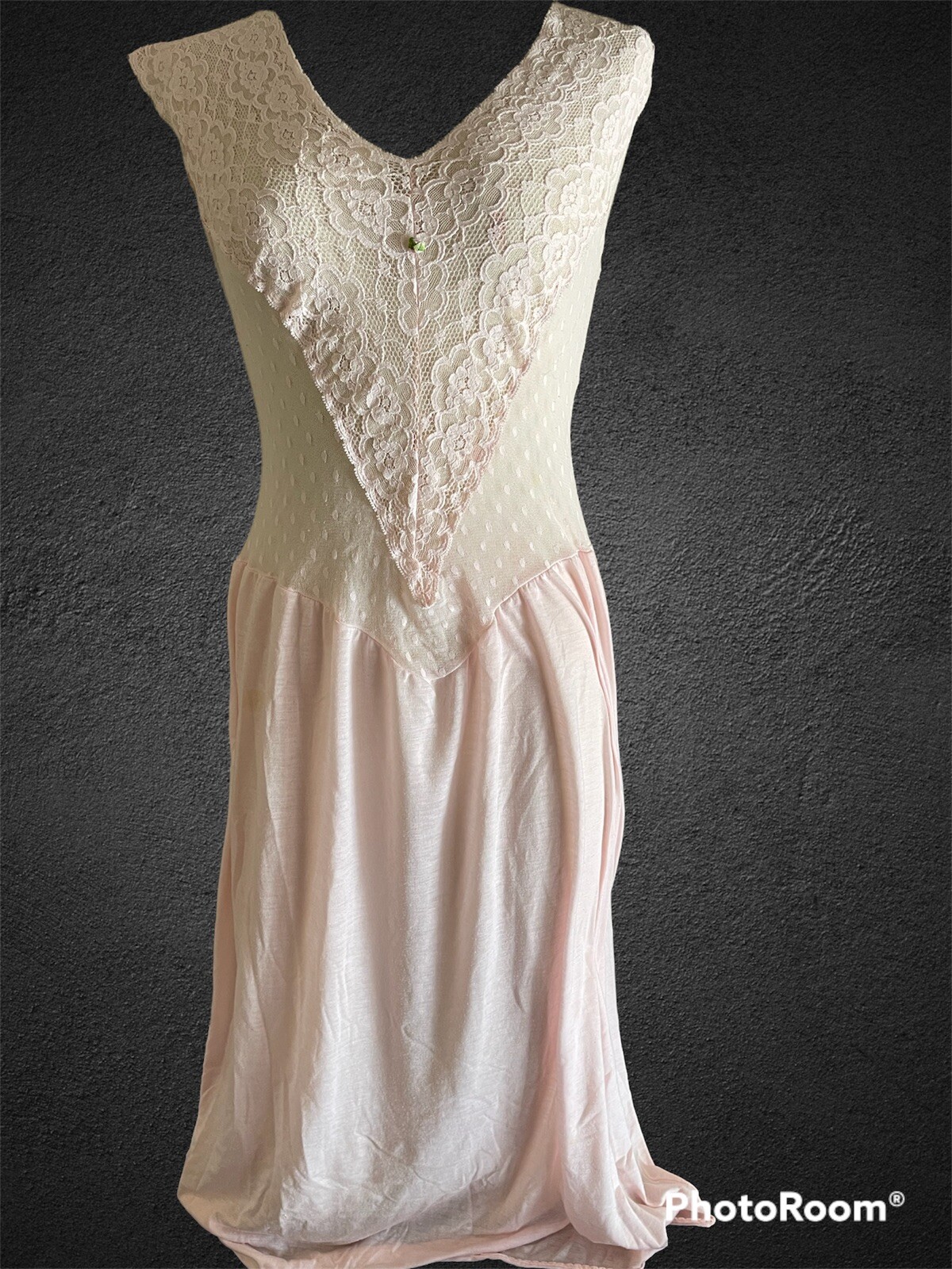 Vintage Circa 2000 Pink Lace Night Gown Dress size Sm… - Gem