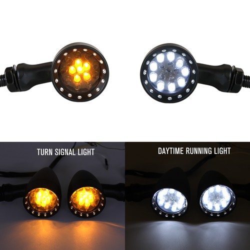 Motorcycle LED Blinker Turn Signal Amber Light For Harley Sportster XL ...