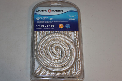 Marine Raider Dock Line for Watercraft, Double Braid, Nylon, 3/8" x 20 ...