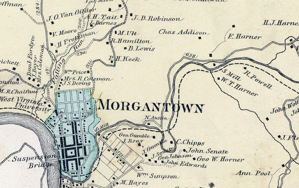 1886 Map of Morgan Township Monongalia County West Virginia Morgantown ...
