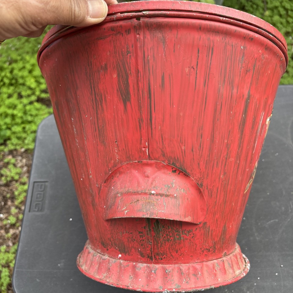 Rustic Galvanized Coal Bucket Red With Eagle 4th Of July Excellent 4 ...