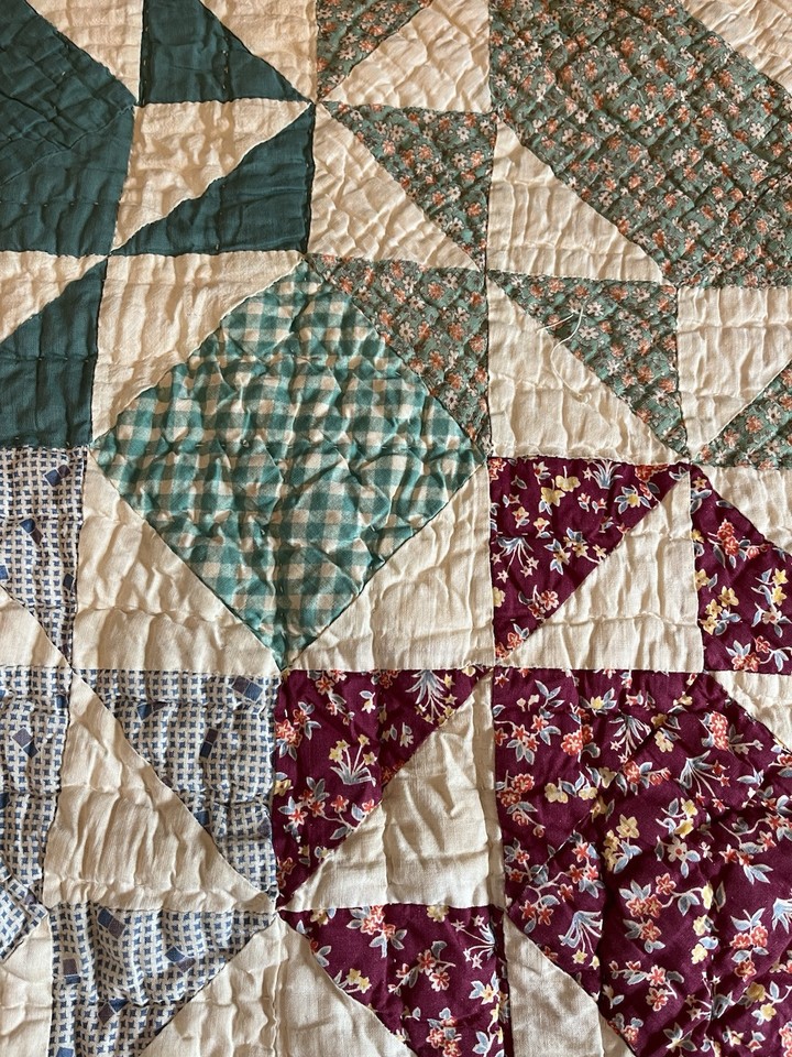 Vintage Handmade Quilt Cottage Core Patchwork | eBay